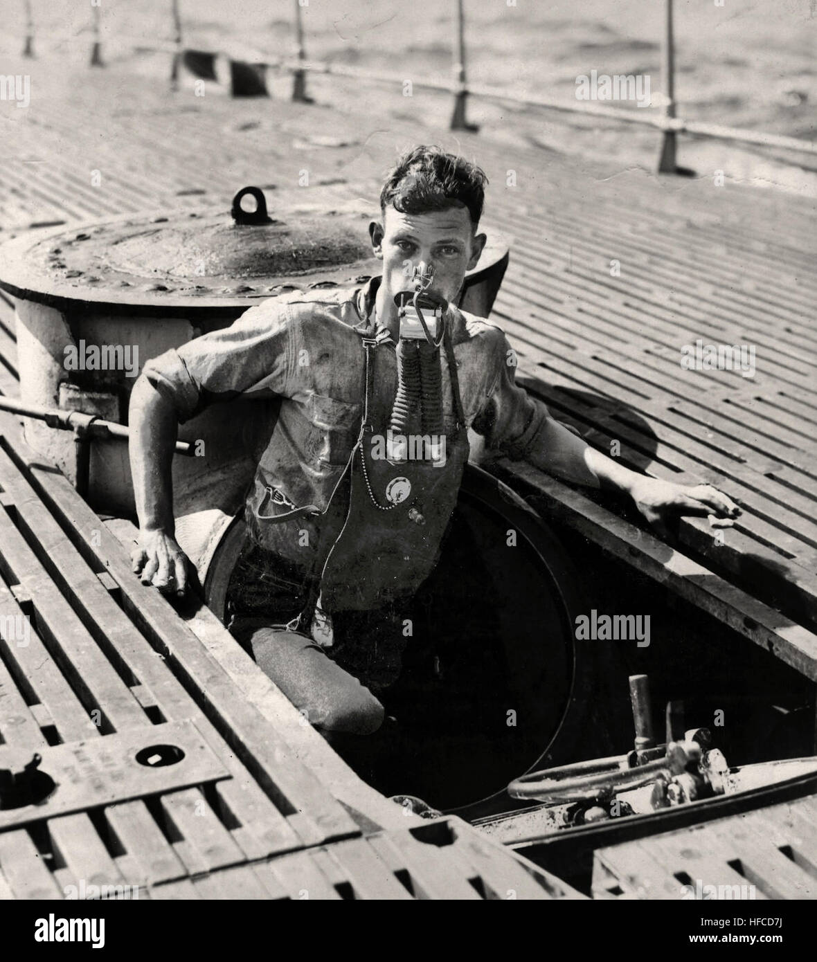 030808-N-0000X-001 Navy File Photo -- USS V-5 (SC 1) crewman A. L ...