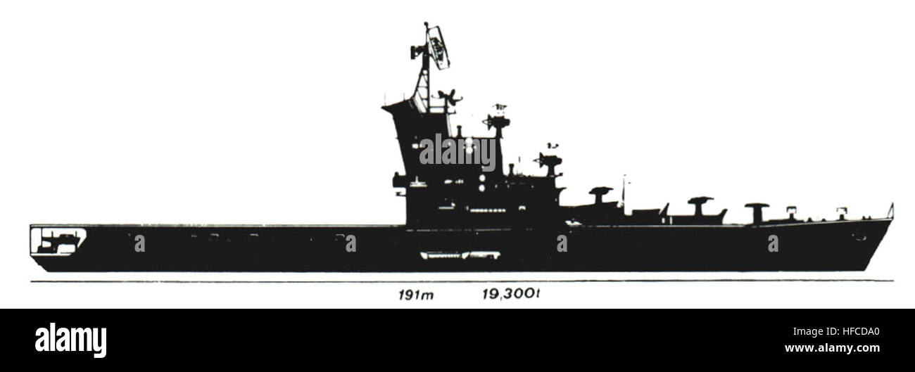 Moskva-class helicopter carrier profile 1986 Stock Photo - Alamy