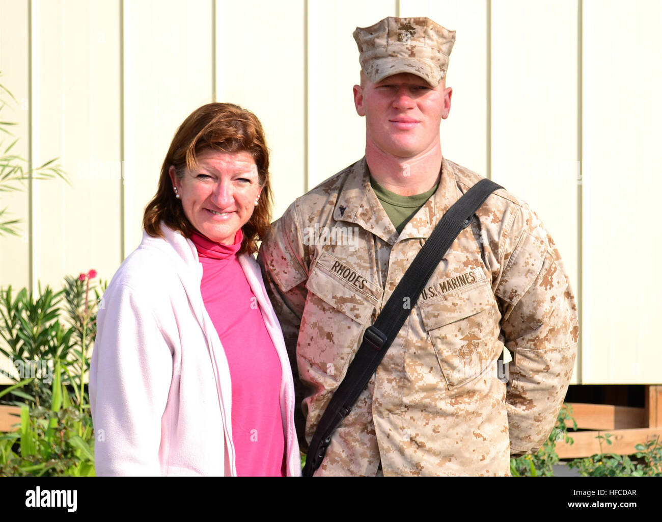 Margaret Rhodes and her son Lance Cpl. Louis Rhodes, both from ...