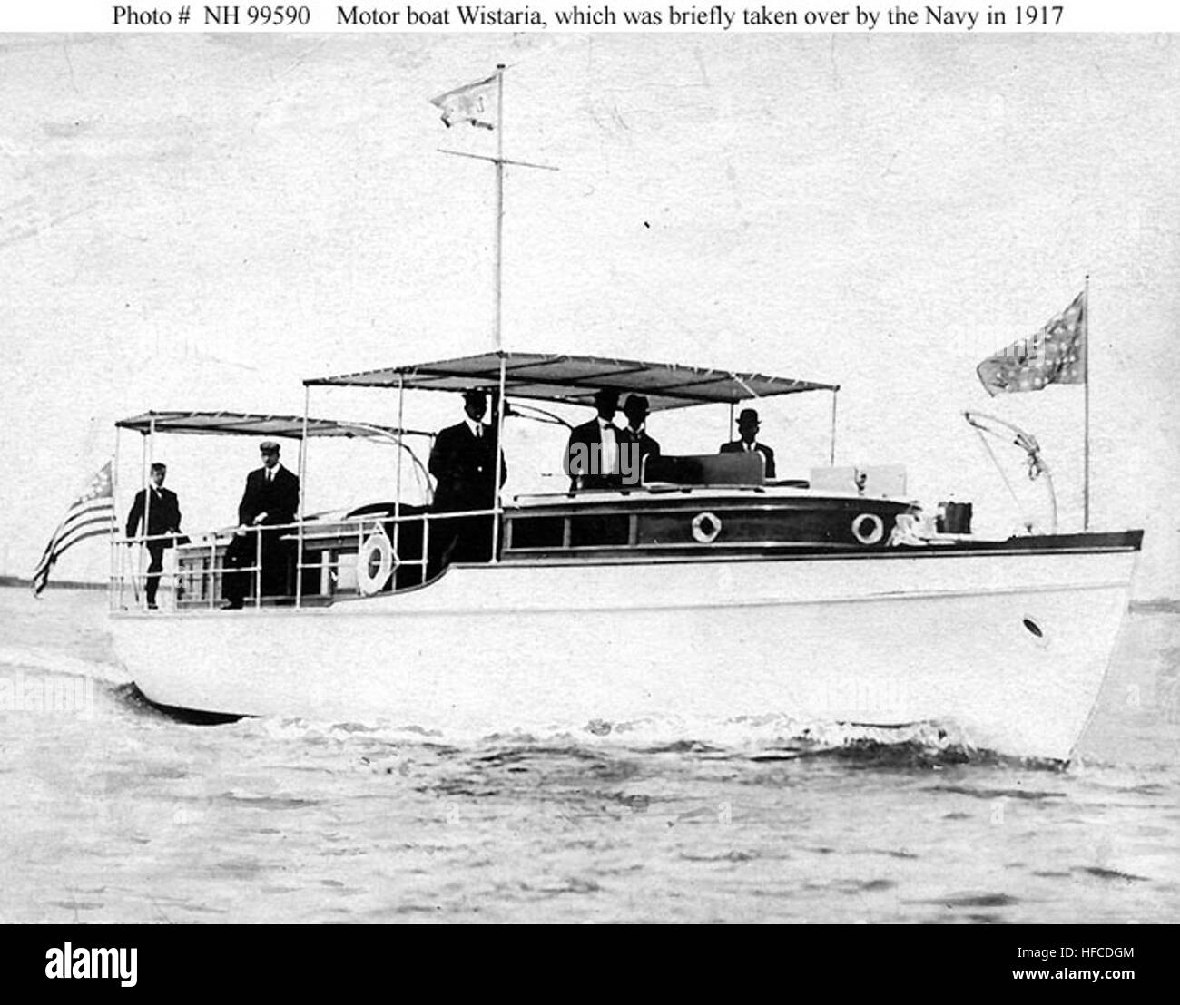 The Motorboat Wistaria, a naval vessel used for patrol, transport, and ...