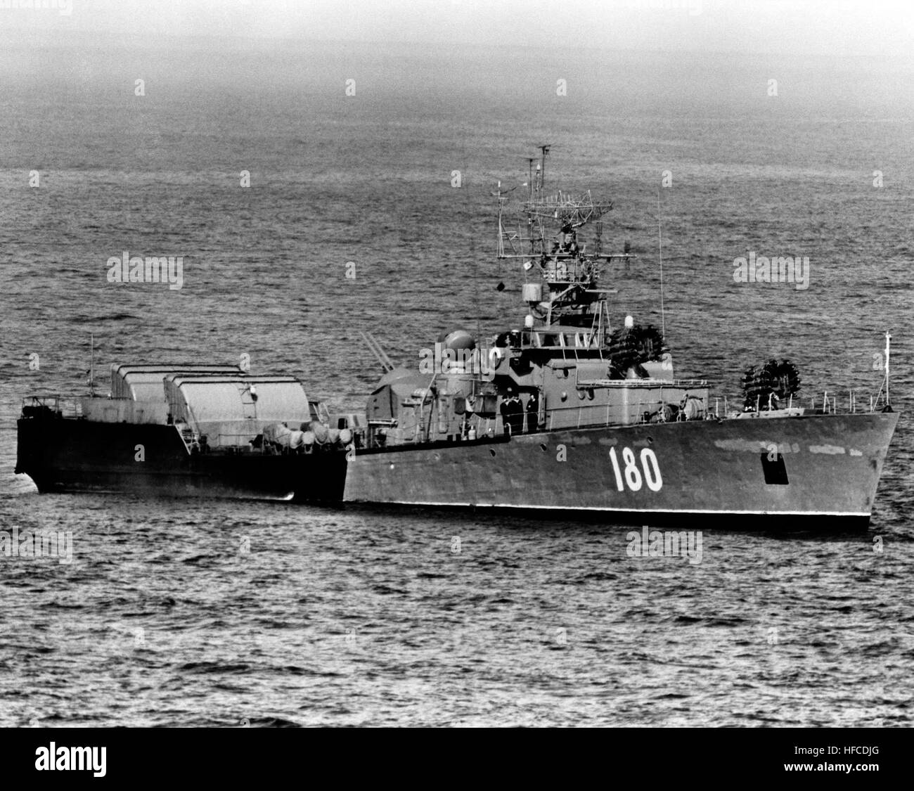 A starboard bow view of the Soviet Poti class fast attack patrol craft ...