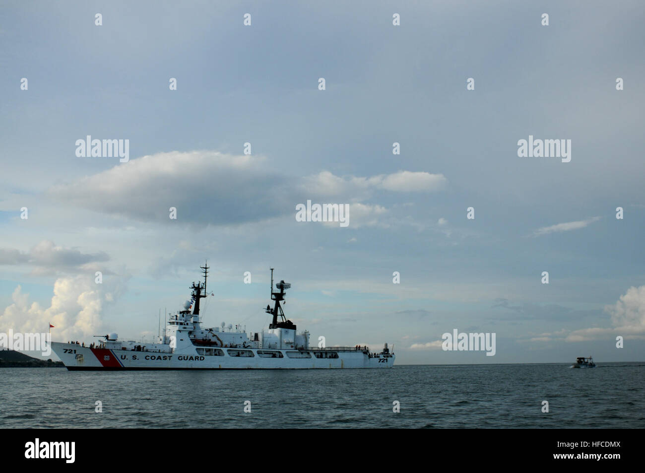 A U.S. Coast Guard Maritime Safety and Security Team Boston patrol boat ...