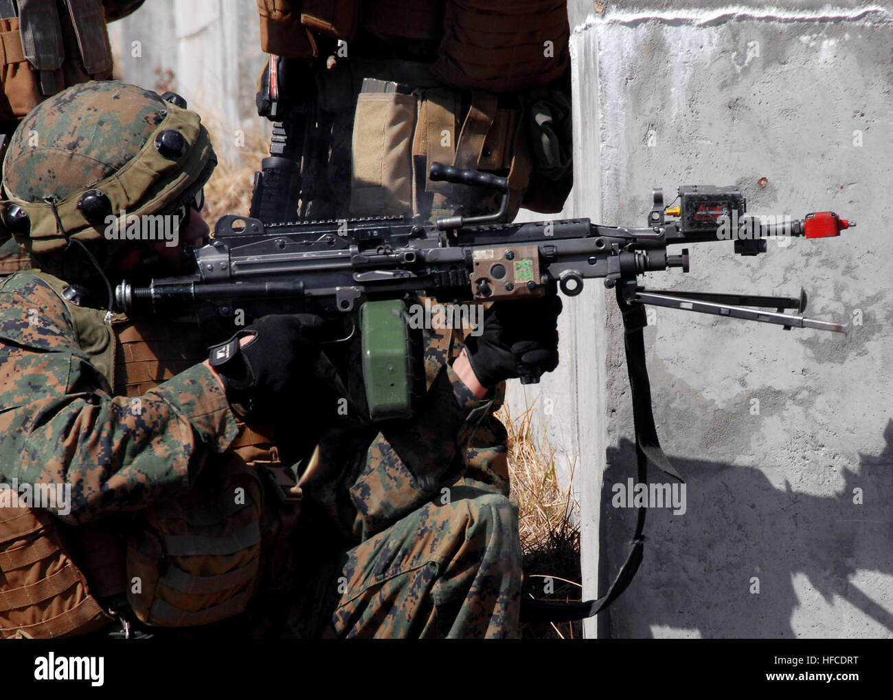 A Marine from L/3/5/ 31st Marine Expeditionary Unit uses the Multiple ...