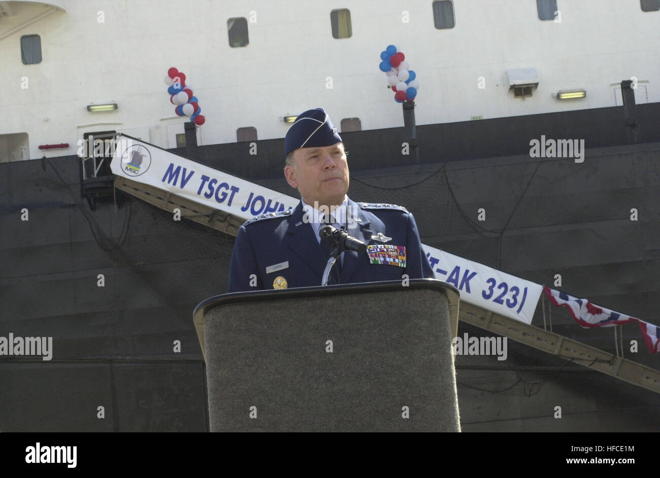 MV TSgt. John A. Chapman Naming Ceremony -b Stock Photo - Alamy