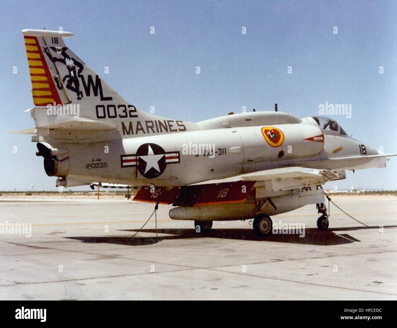 A-4M Skyhawk VMA-311 with Tomcat insignia parked Stock Photo - Alamy