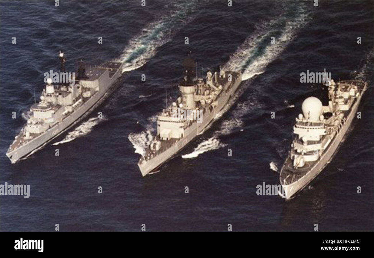 NATO frigates underway during NATO exercise North Star 1991 Stock Photo ...