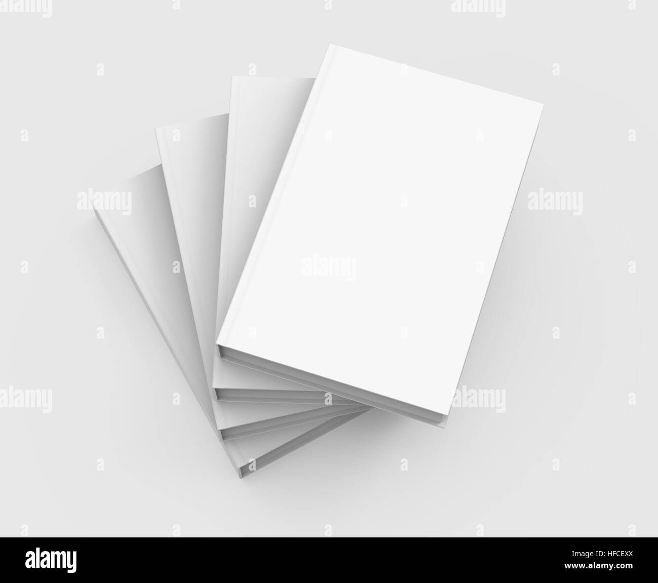 four books piling up in spiral way, 3d rendering top view Stock Photo ...