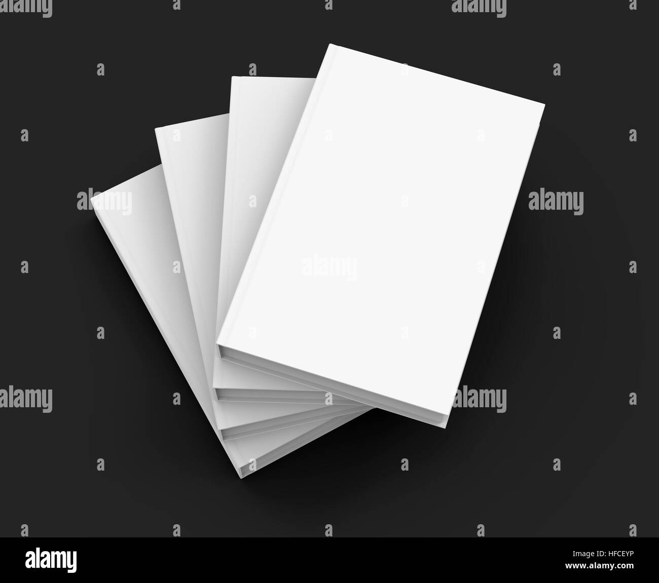 four books piling up in spiral way, 3d rendering top view Stock Photo ...