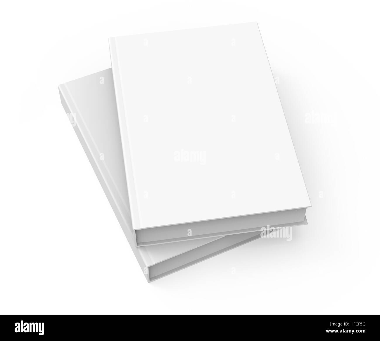 two books piling up, 3d rendering top view Stock Photo - Alamy