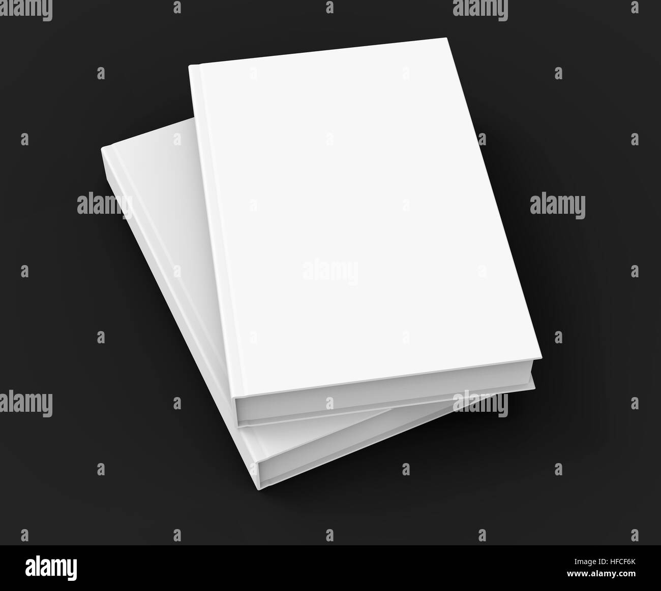 two books piling up, 3d rendering top view Stock Photo - Alamy