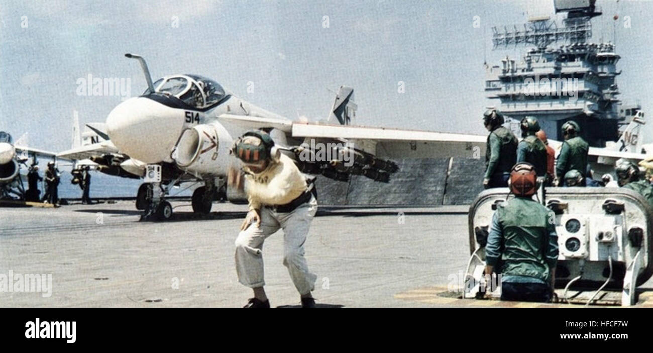 A-6C VA-165 on cat of USS America (CVA-66) 1970 Stock Photo - Alamy