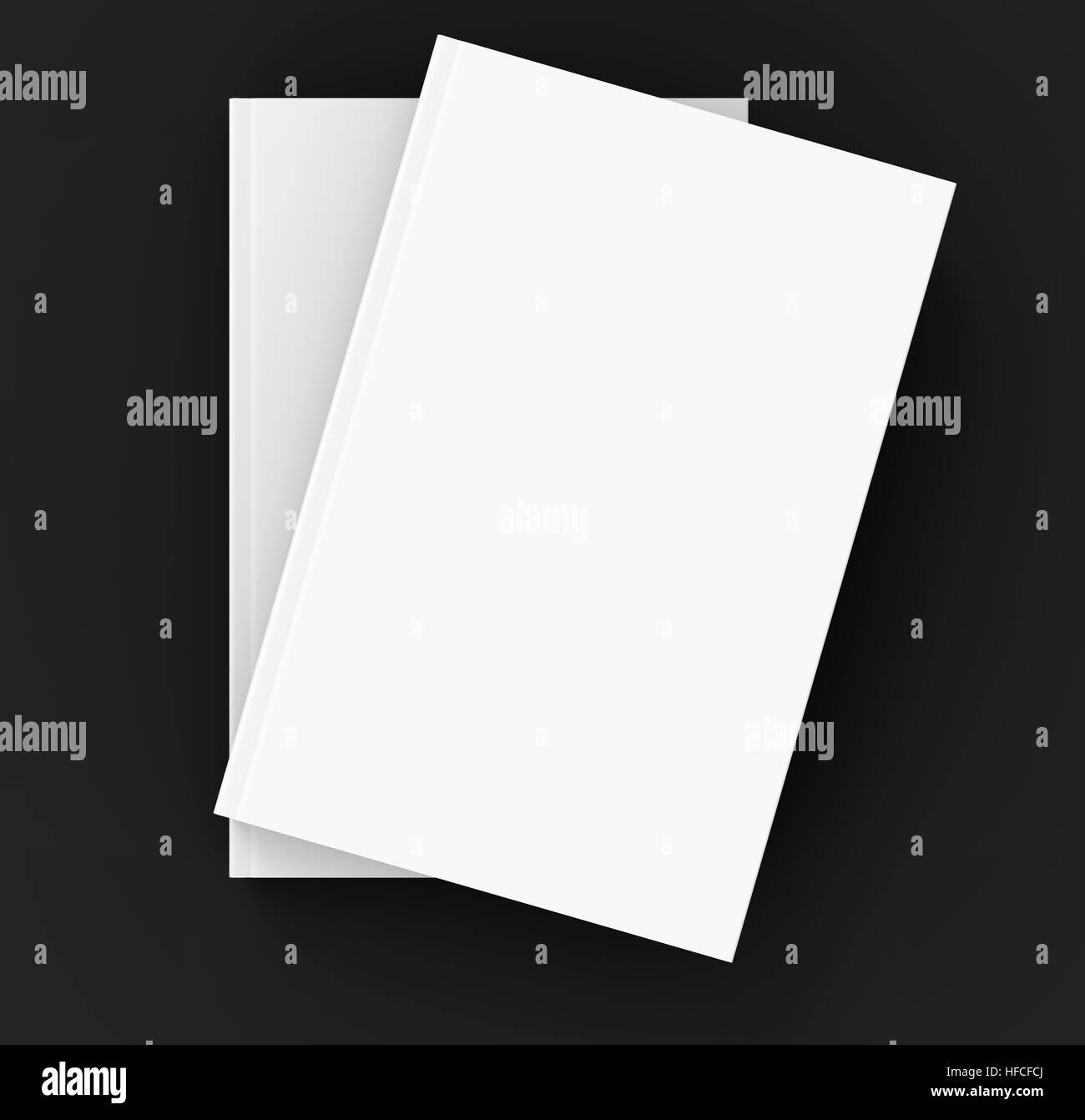 two books piling up, 3d rendering top view Stock Photo - Alamy