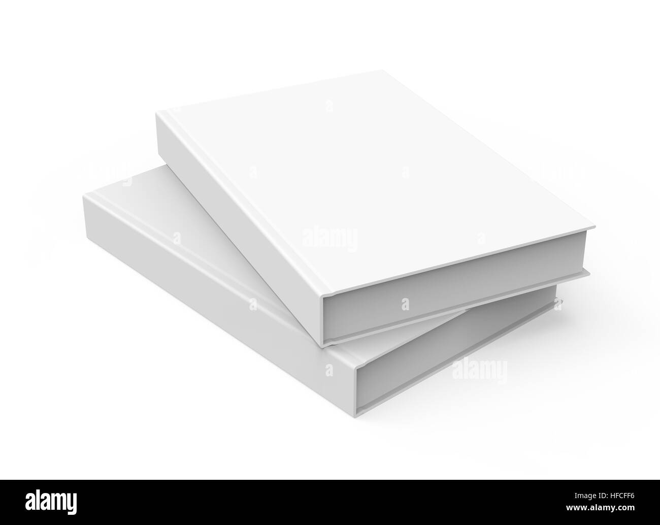 two books piling up, 3d rendering top view Stock Photo - Alamy