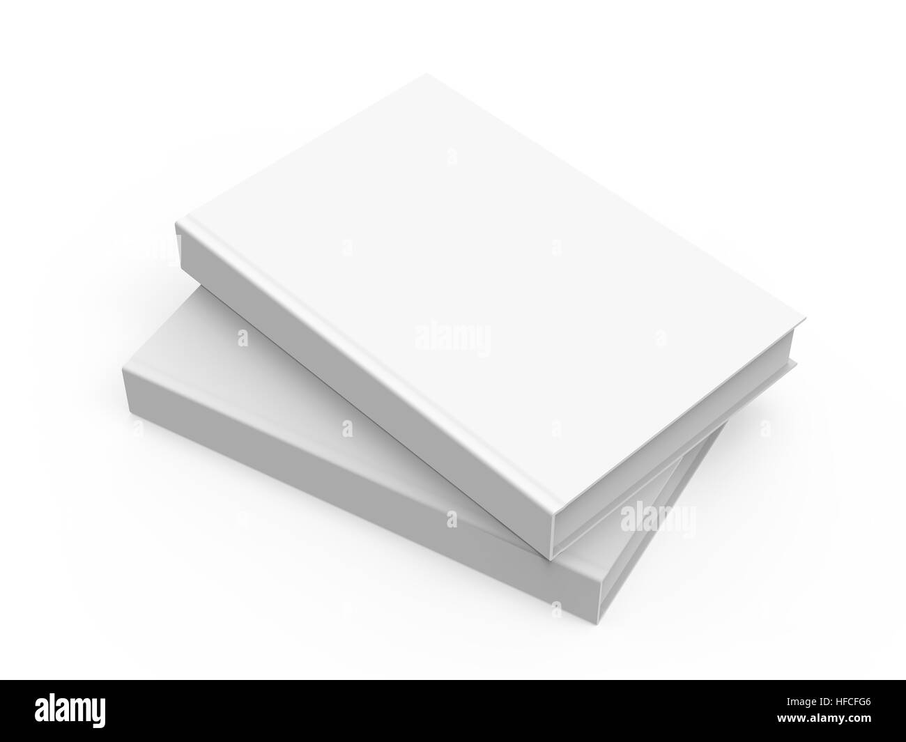 two books piling up, 3d rendering top view Stock Photo - Alamy