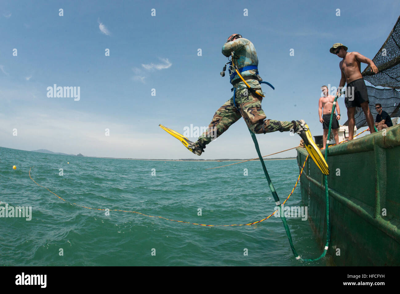 Chief Navy Diver Chris Kerr, assigned to Mobile Diving and Salvage Unit ...