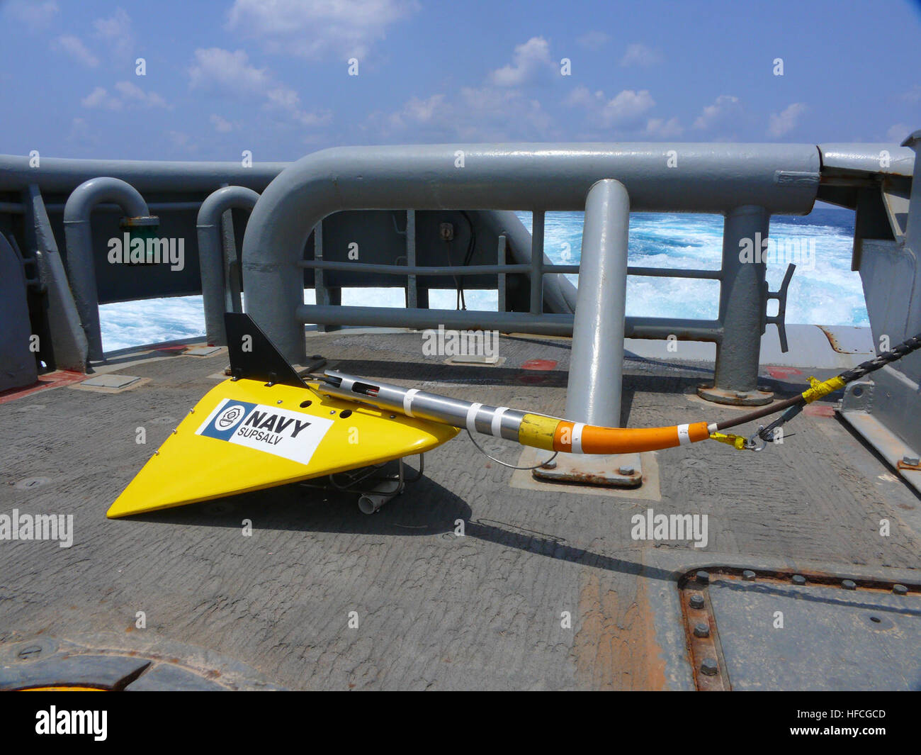An undated file photo of a U.S. Navy Towed Pinger Locator 25 system ...