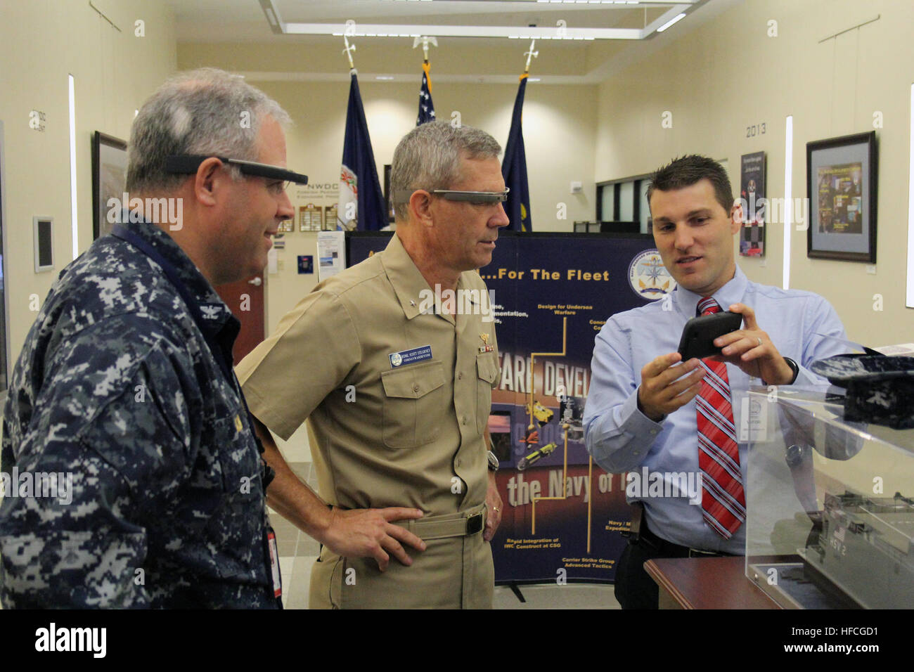 Dr. Josh Kvavle, right, from Space and Naval Warfare Systems Command ...