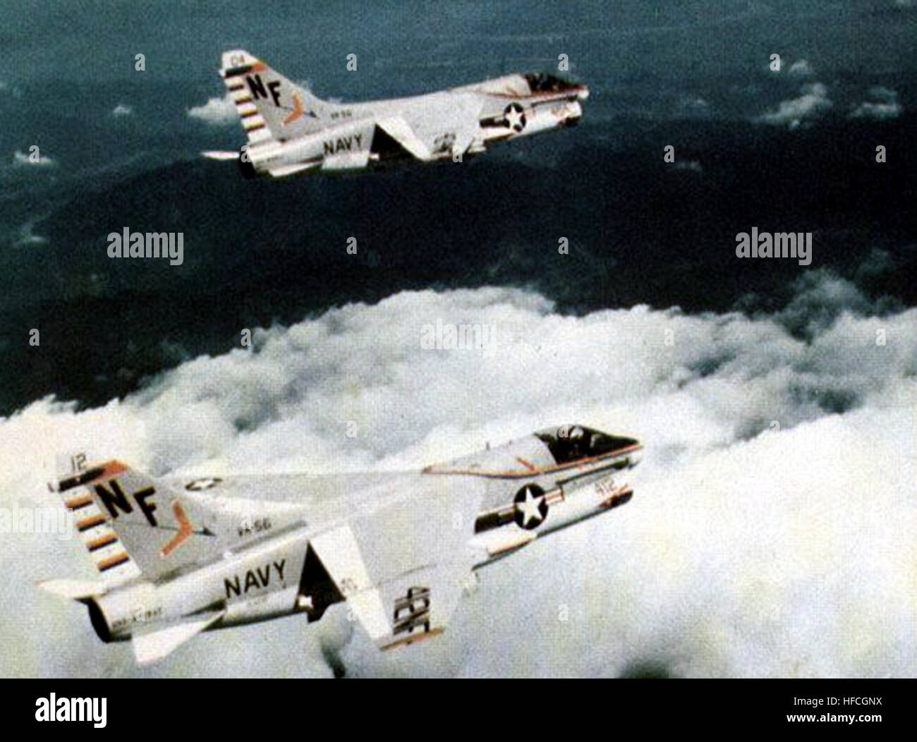 A-7A Corsair IIs of VA-56 in flight c1975 Stock Photo - Alamy