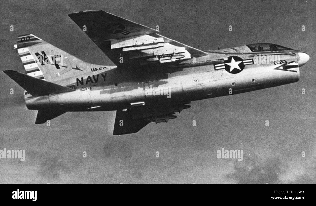 A-7A Corsair of VA-56 in flight c1975 Stock Photo - Alamy