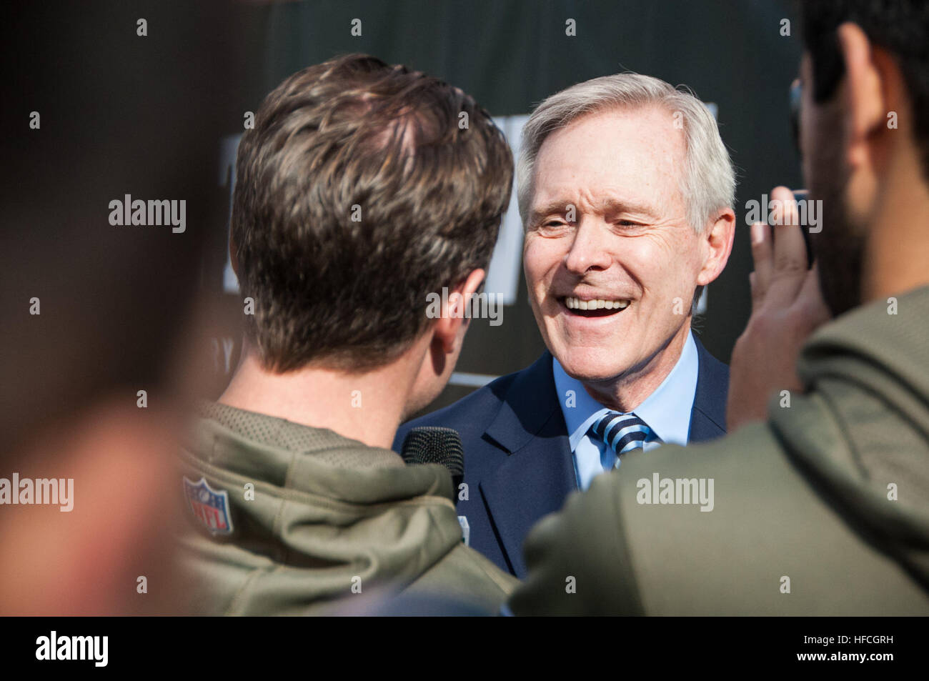Secretary of the Navy (SECNAV) Ray Mabus conducts an interview before ...
