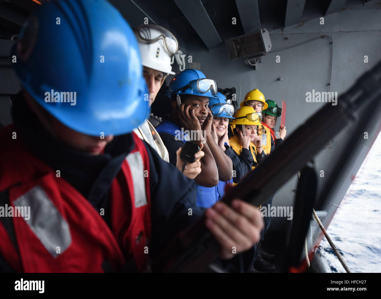 PACIFIC OCEAN (Dec. 1, 2016) Sailors assigned to the aircraft carrier ...