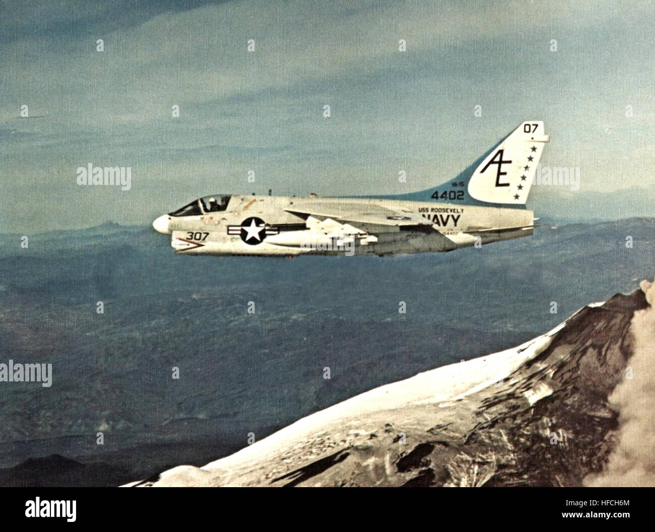 A-7B Corsair II of VA-15 in flight c1973 Stock Photo - Alamy
