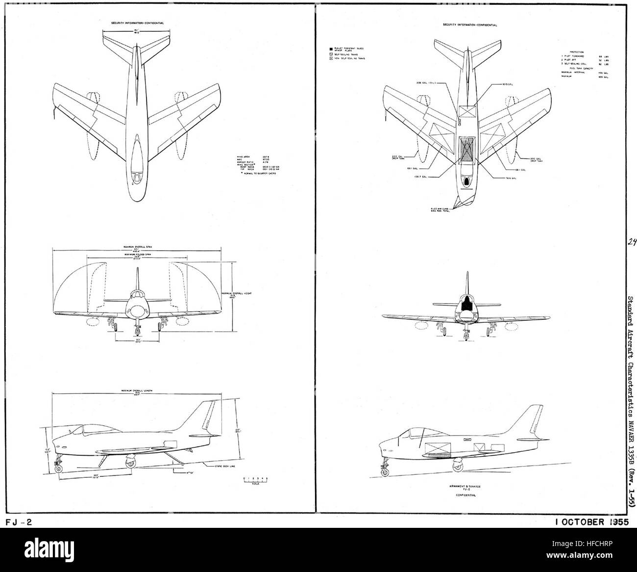 North American FJ-2 Fury line drawings Stock Photo - Alamy
