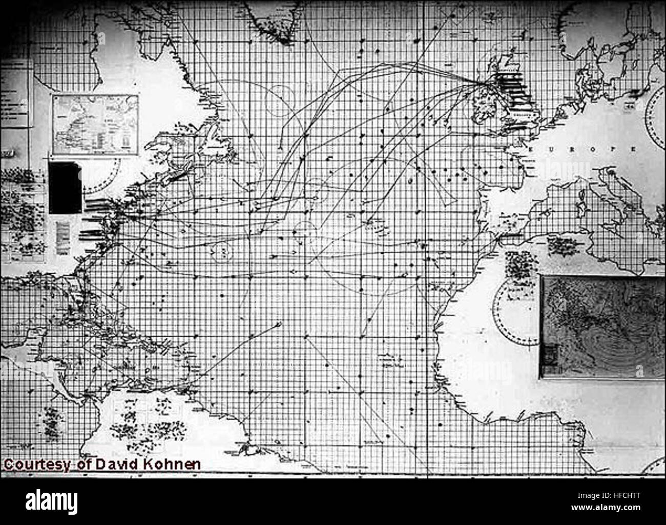 North Atlantic Plot April 1944 Stock Photo - Alamy