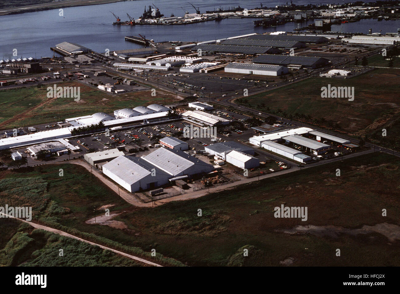 An aerial view of US Naval Exchange. NS Subic Bay Naval Exchange Stock ...
