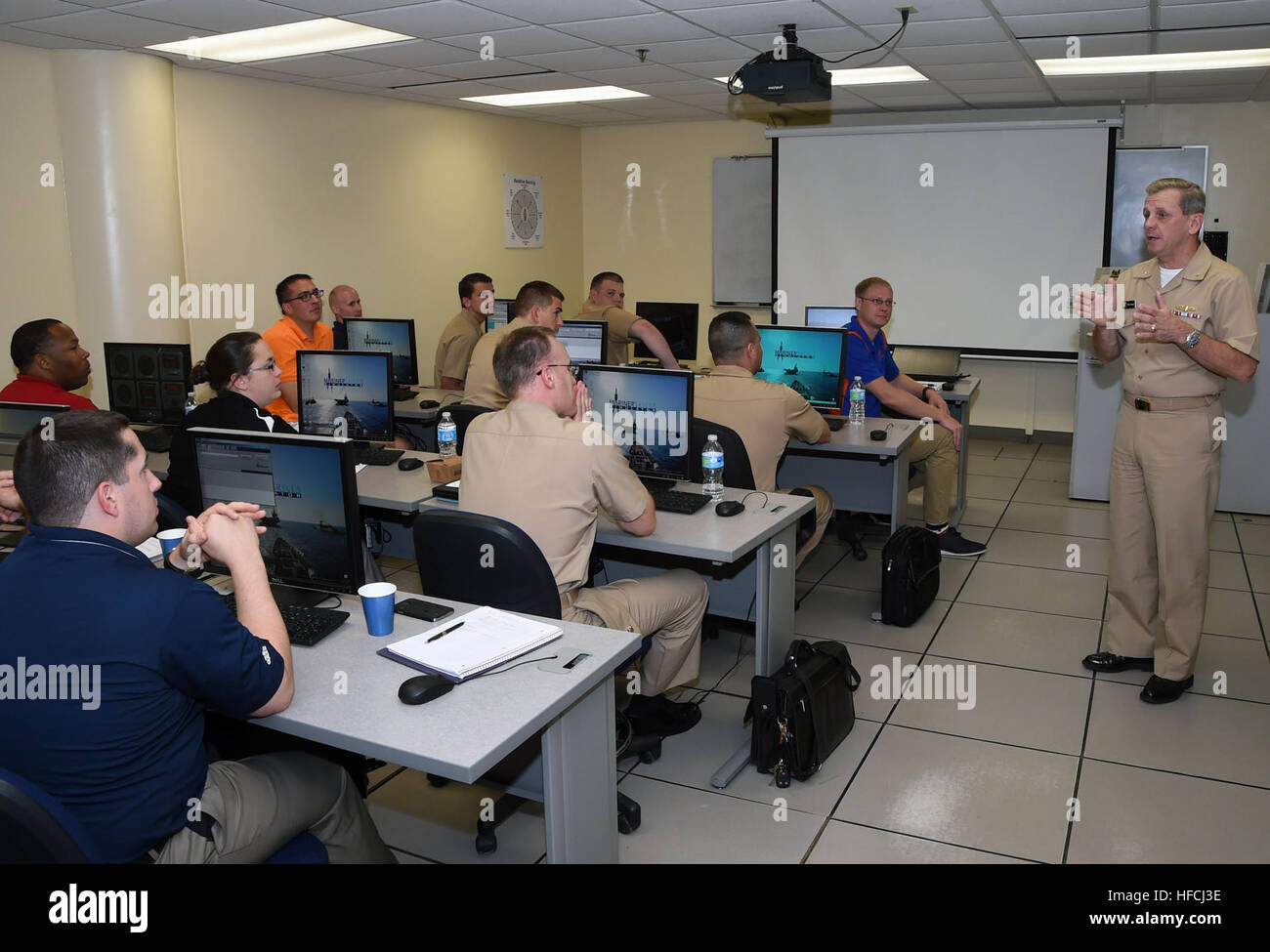 Rear Adm. Rich Brown (right), commander, Naval Service Training Command ...