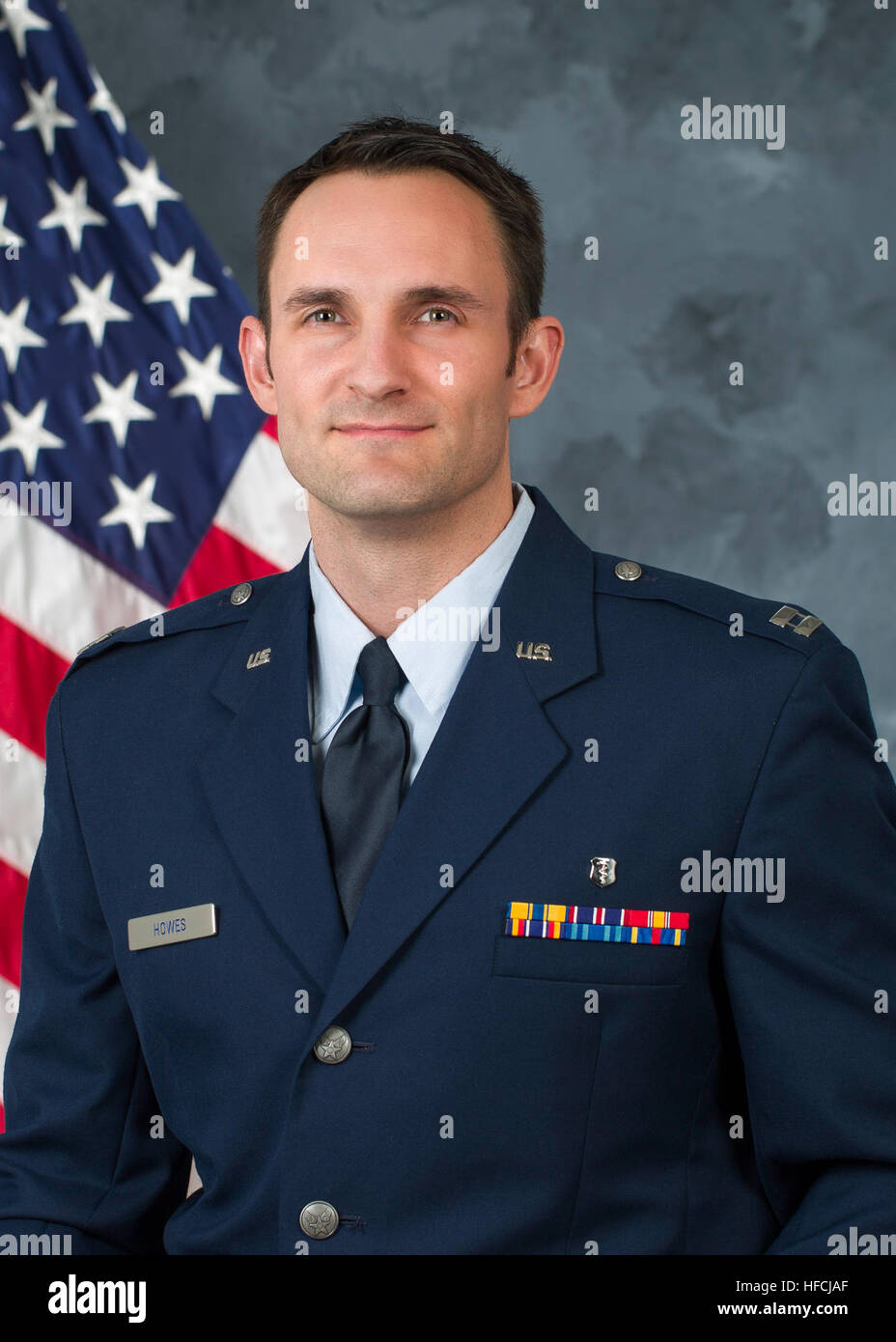 Official portrait, uncovered, of U.S. Air Force Capt. Adam B. Howes, a ...