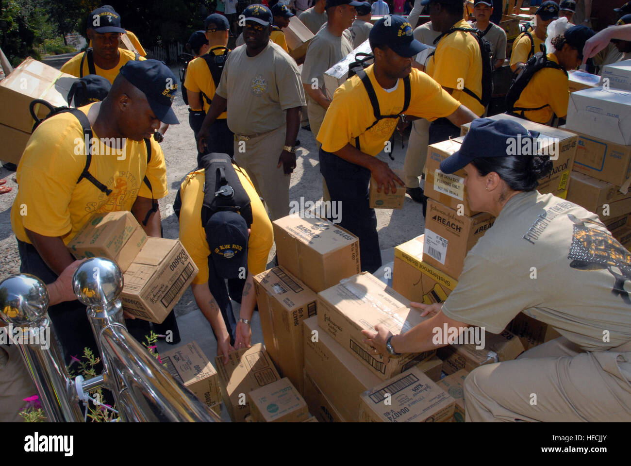 The amphibious command ship USS Blue Ridge and the 7th Fleet Staff ...
