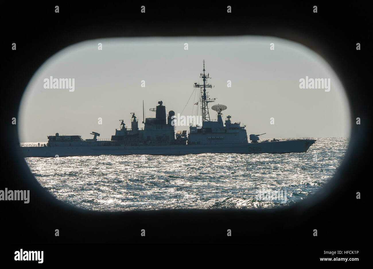 The Cassard-class anti-air frigate Jean Bart (D615) cruises alongside ...