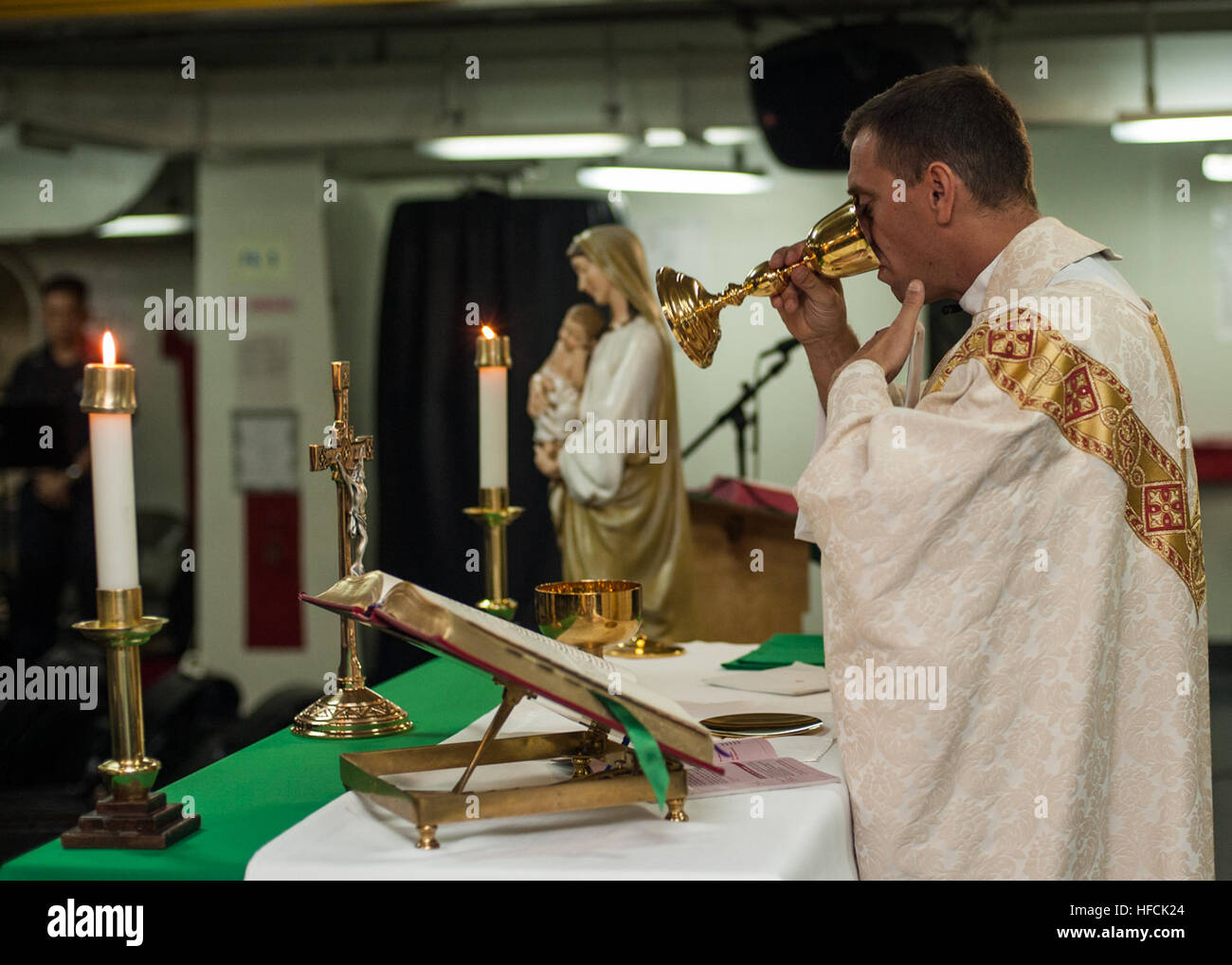 French Military Chaplain, Father Amaury Cariot, presides over Catholic ...