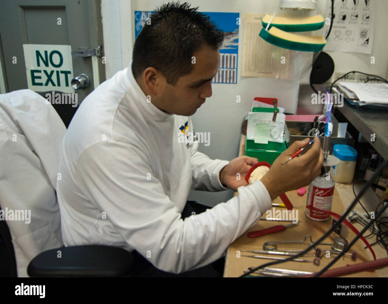 Hospital Corpsman 1st Class Casseyian Columna works on a hard night ...