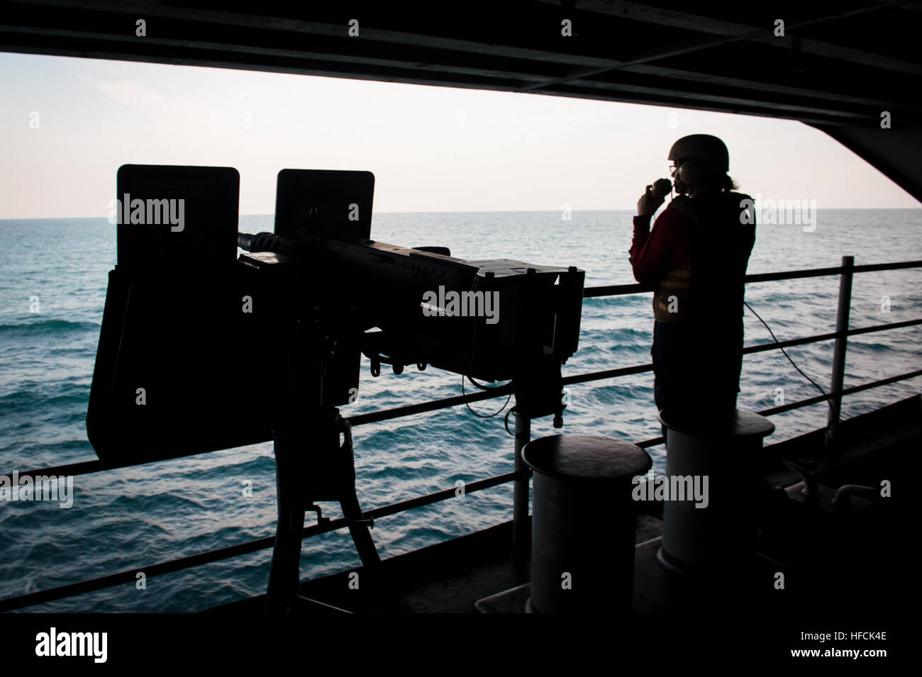 Aviation Ordnanceman Airman Stephanie Romero stands phone talker watch ...