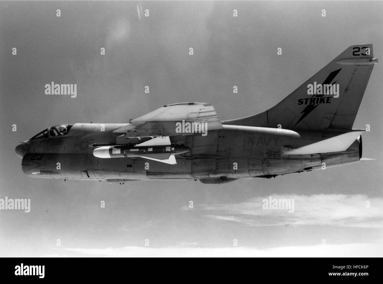 An A-7E Corsair II aircraft carries an AGM-62 Walleye guided bomb ...