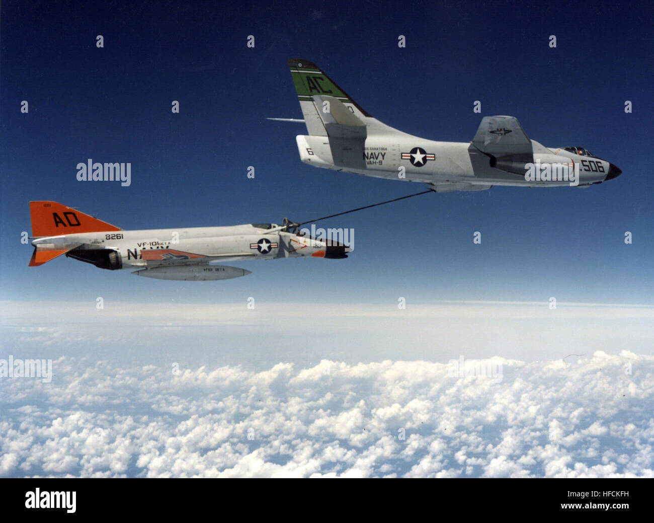 A3D-2 refueling F4H-1F during Project LANA 1961 Stock Photo - Alamy
