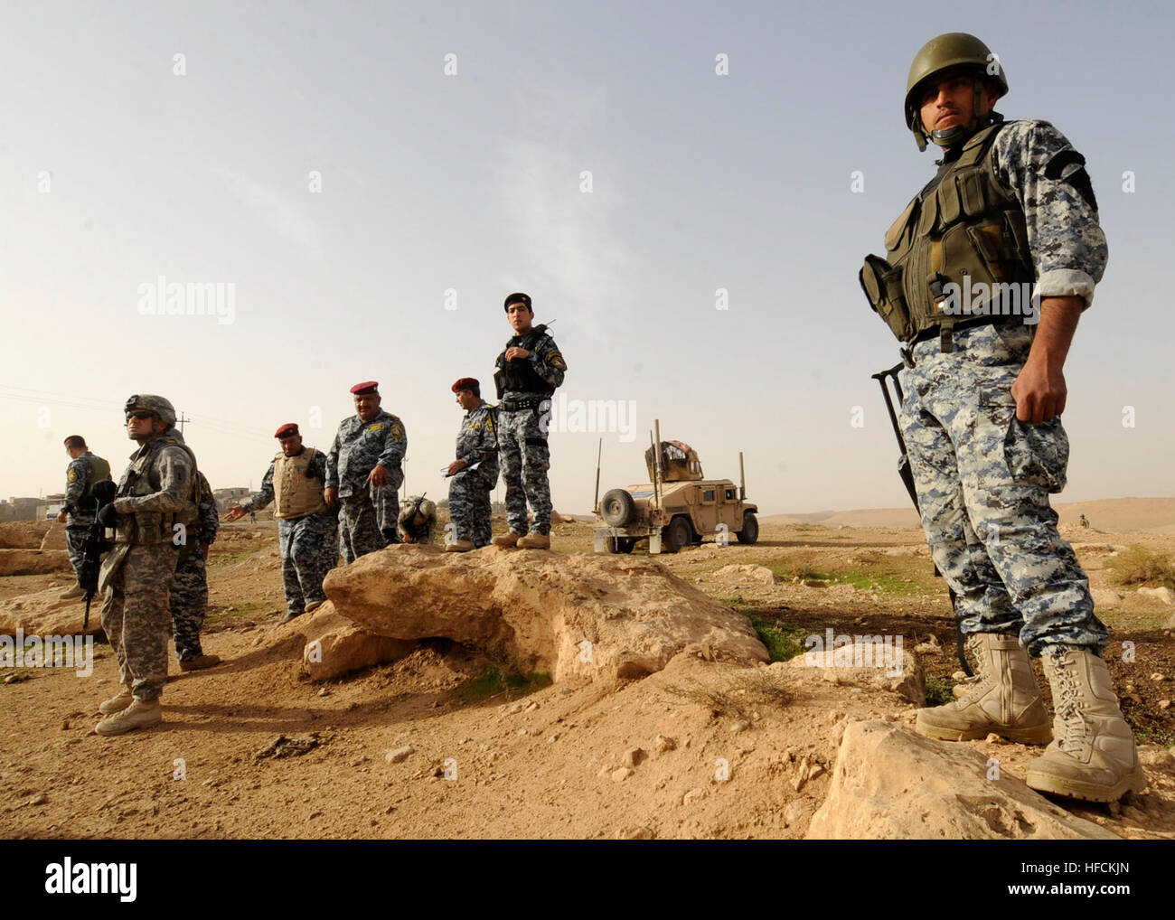 An Iraqi Federal Police officer, part of an Iraqi commander's personal ...