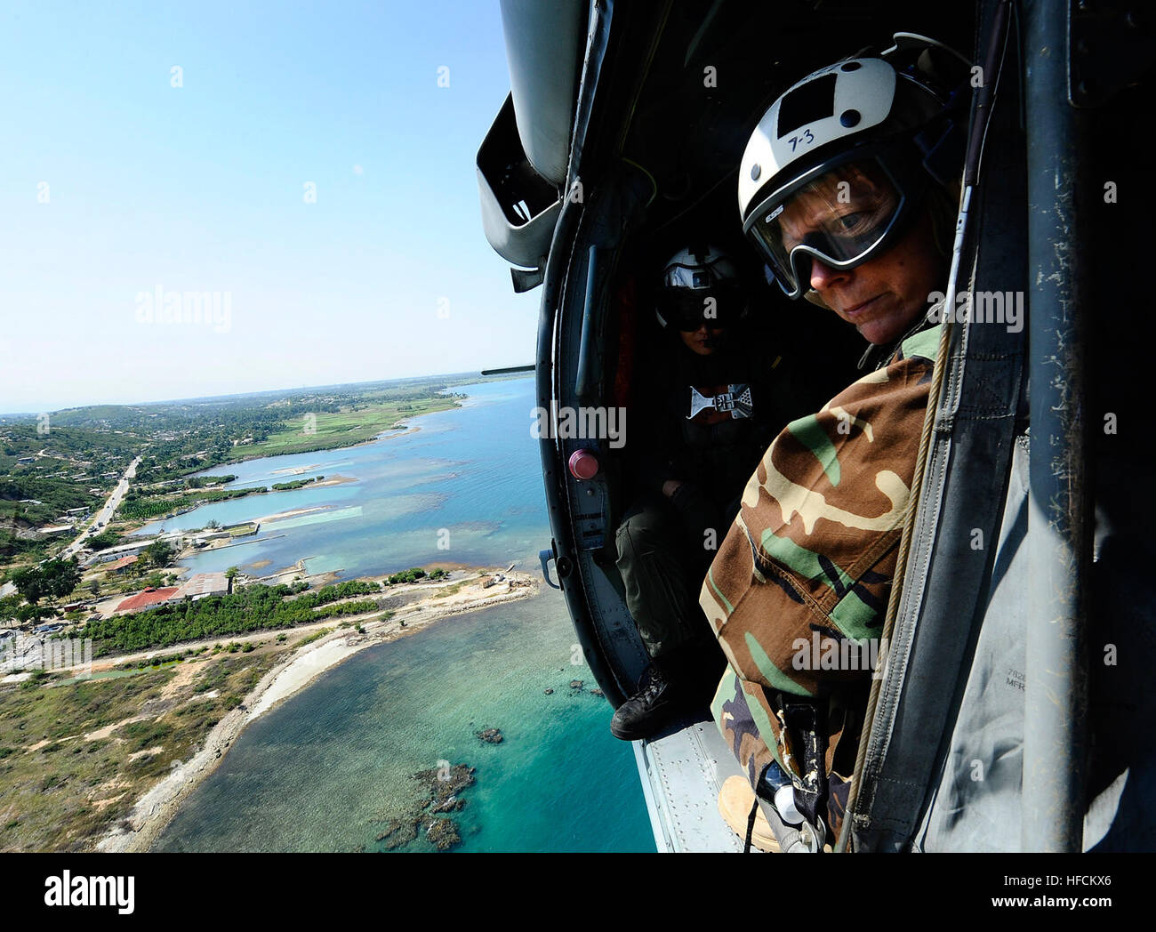 Rear Adm. Patricia Wolfe, commander of Combined Task Force 48, looks ...