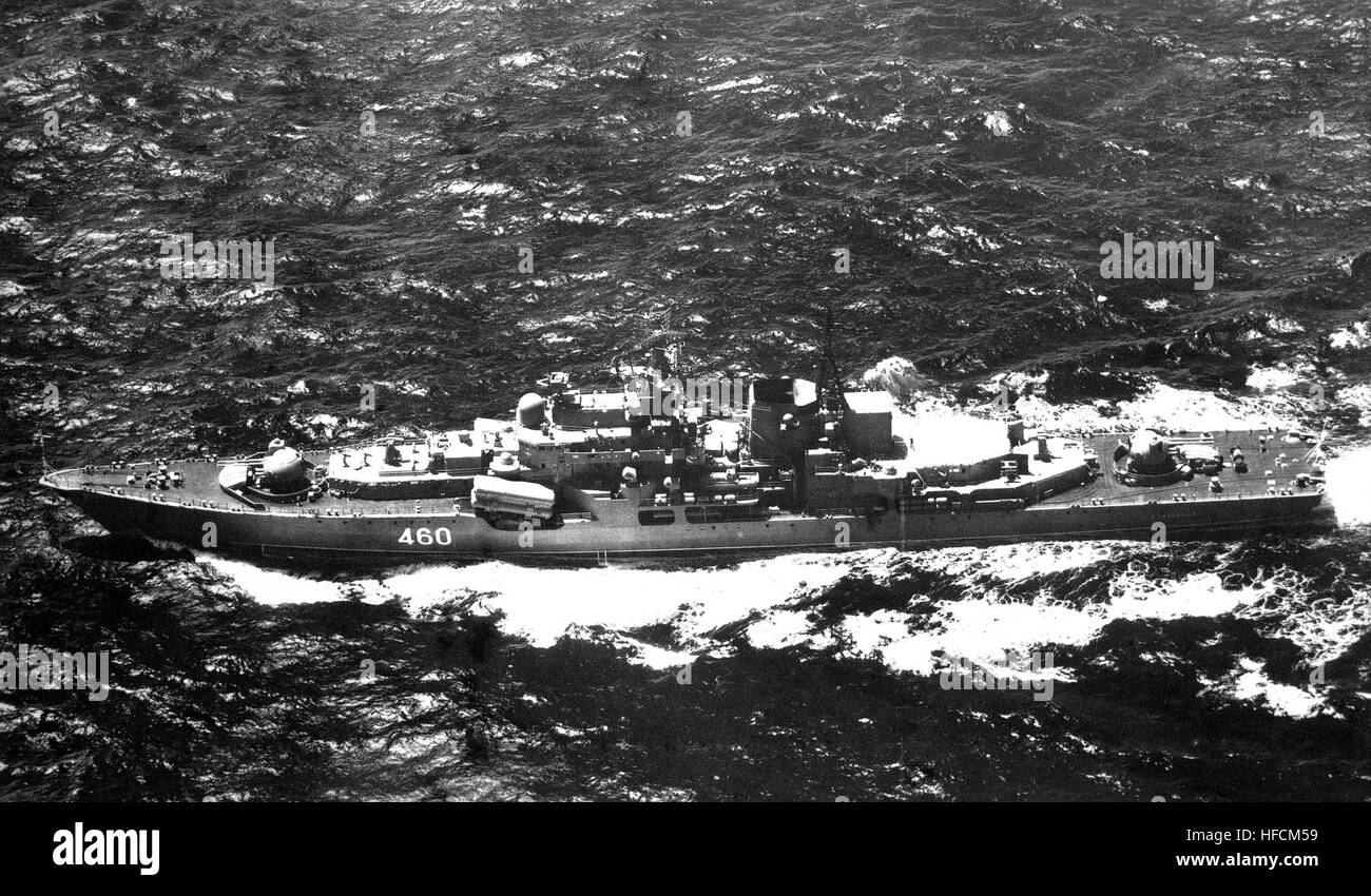 The Soviet Navy destroyer Otchayannyy, commissioned in 1986, served in ...