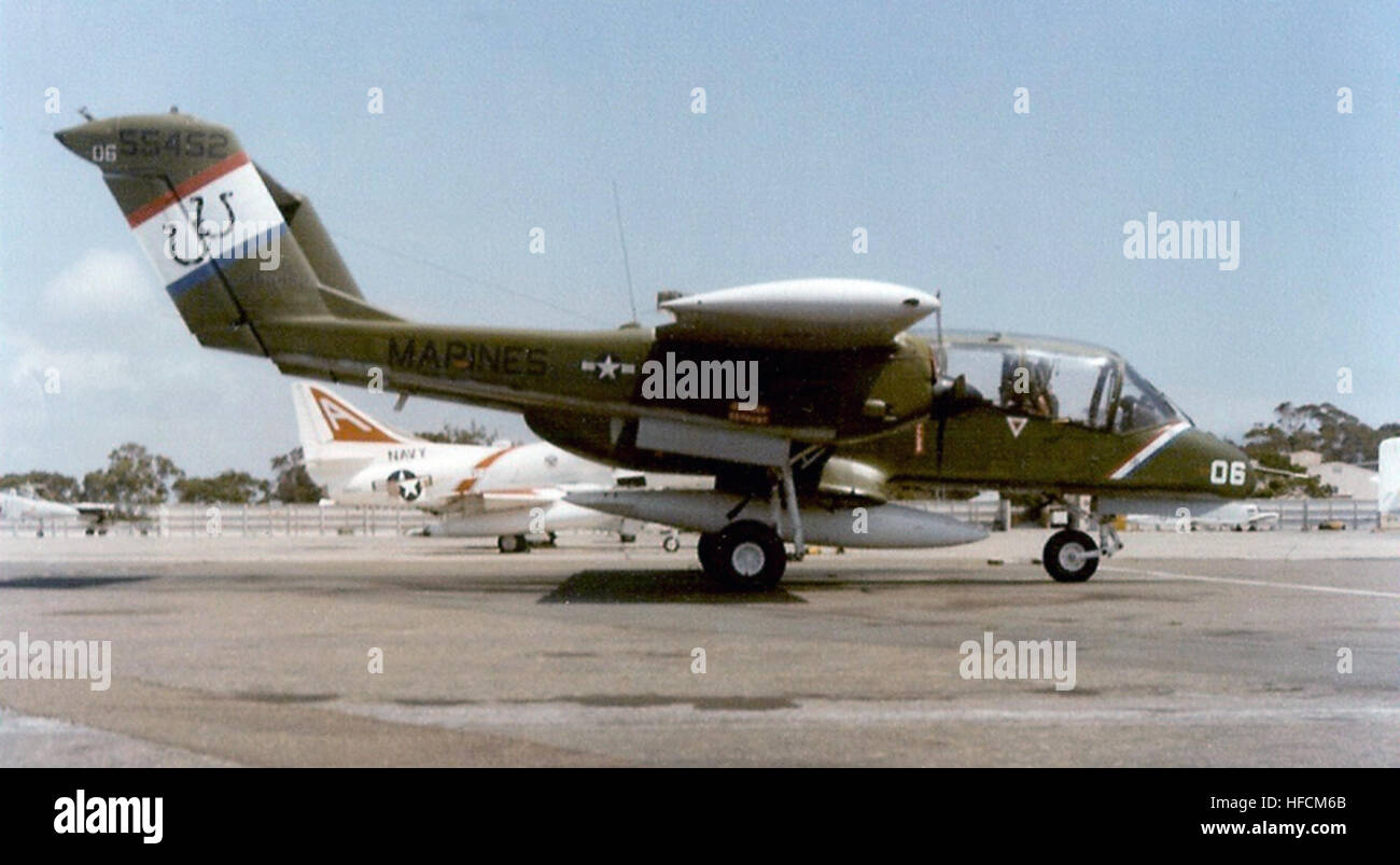 OV-10A Bronco aircraft of VMO-2 squadron is parked, used for ...