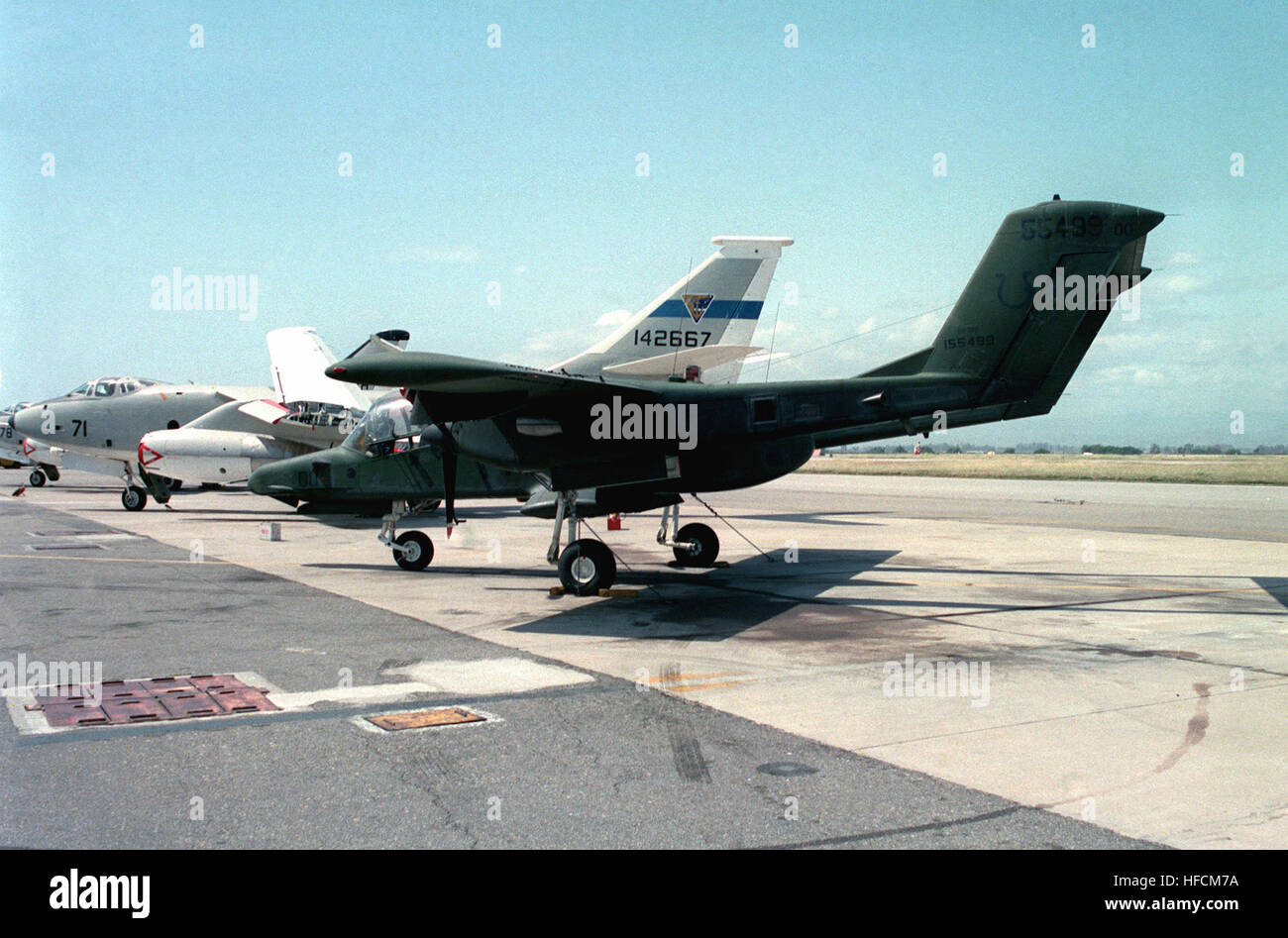 Left side view of an OV-10D Bronco aircraft equipped with an ALQ-144 IR ...