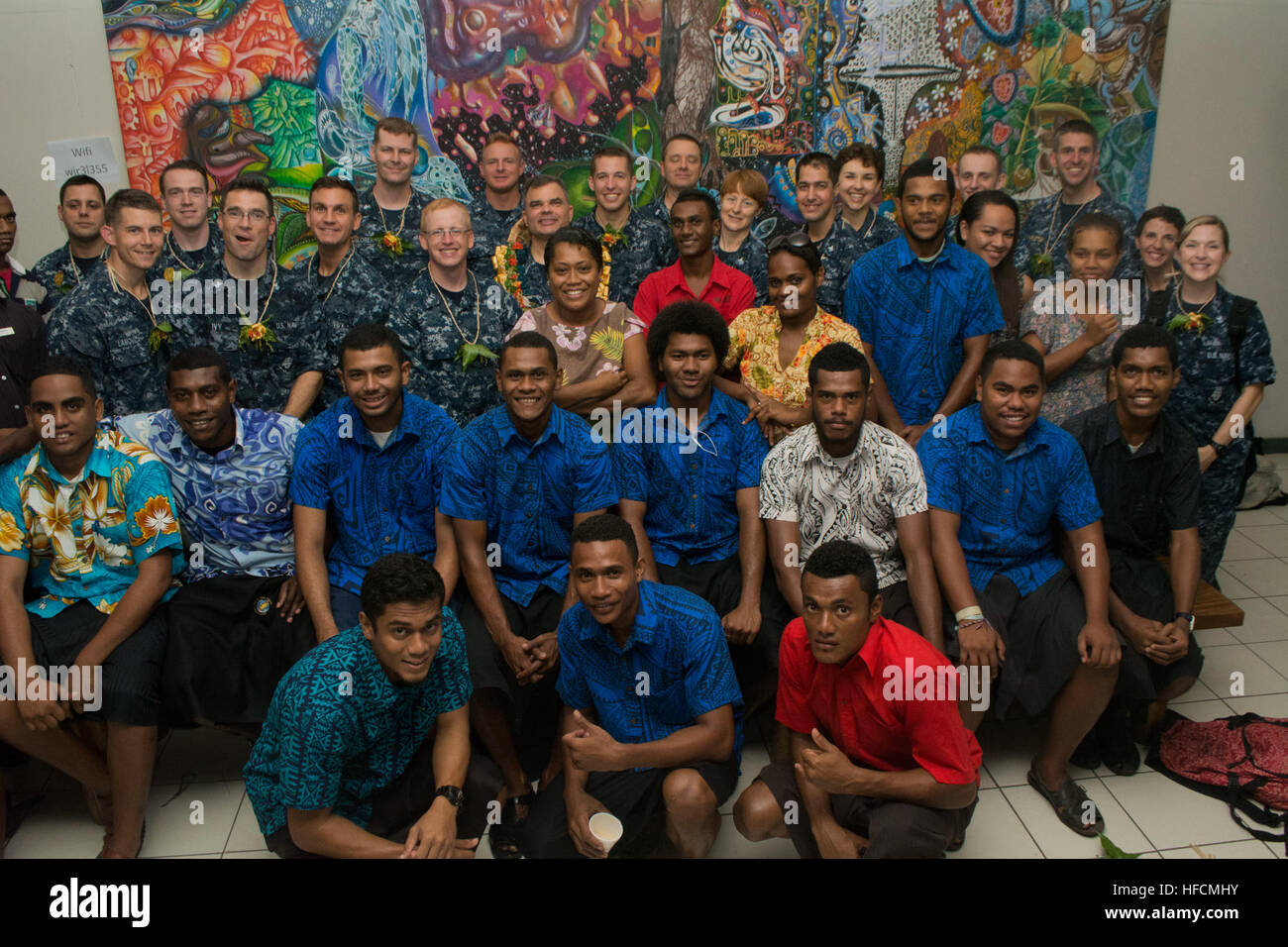 SUVA, Fiji (June 8, 2015) The Pacific Fleet Band pose for a group photo ...