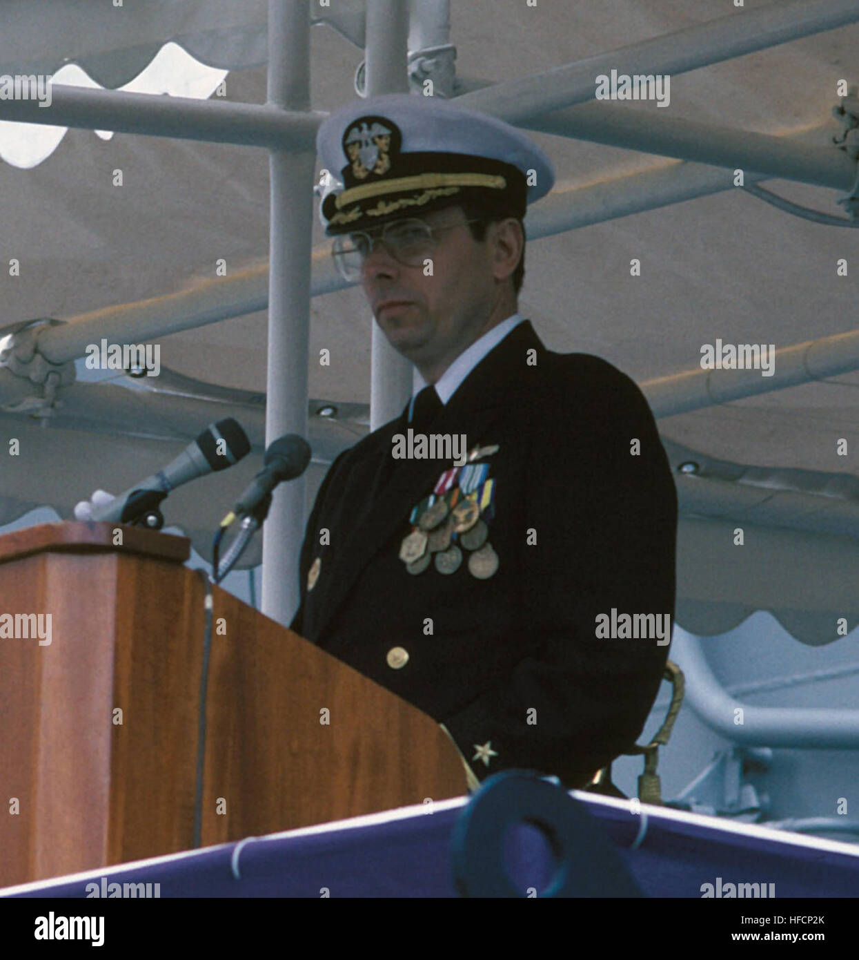 Paul X. Rinn at USS Samuel B. Roberts (FFG 58) commissioning cropped ...