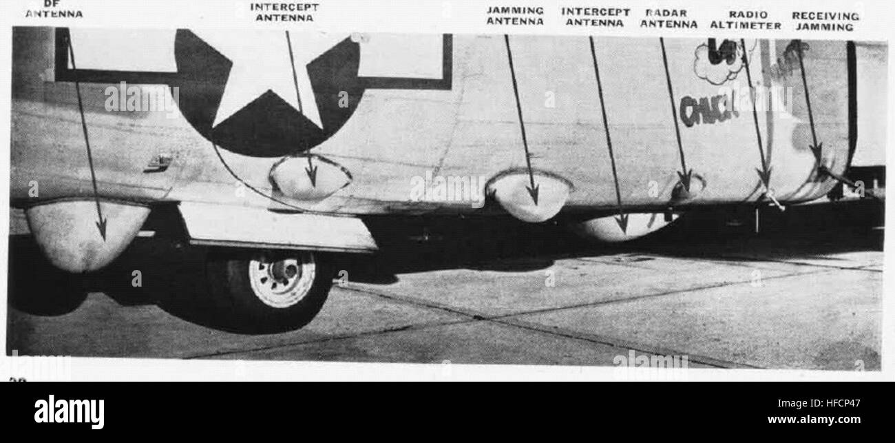 PB4Y-2 aircraft equipped with electronic countermeasure (ECM) antennae ...