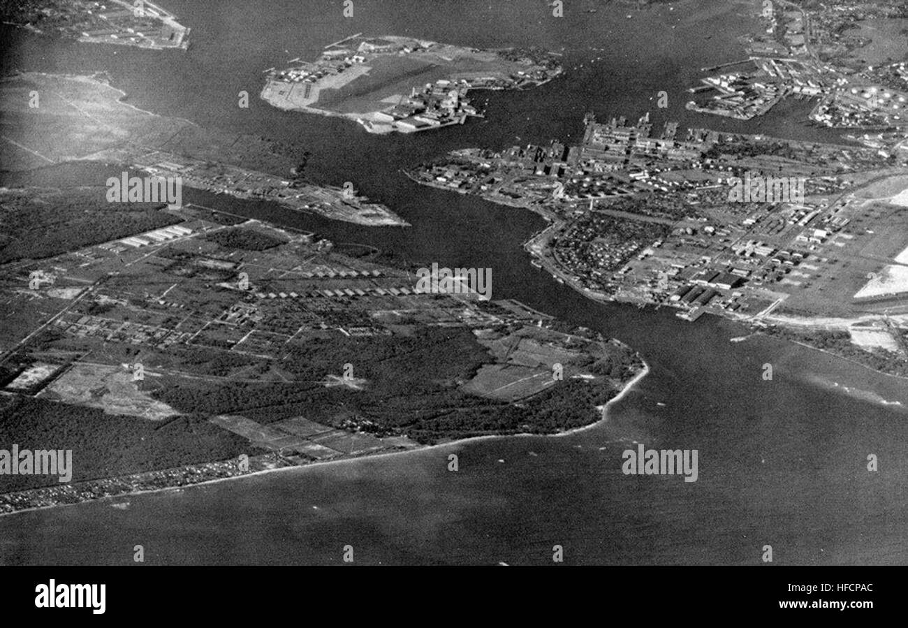 Pearl Harbor aerial view in 1955 Stock Photo - Alamy