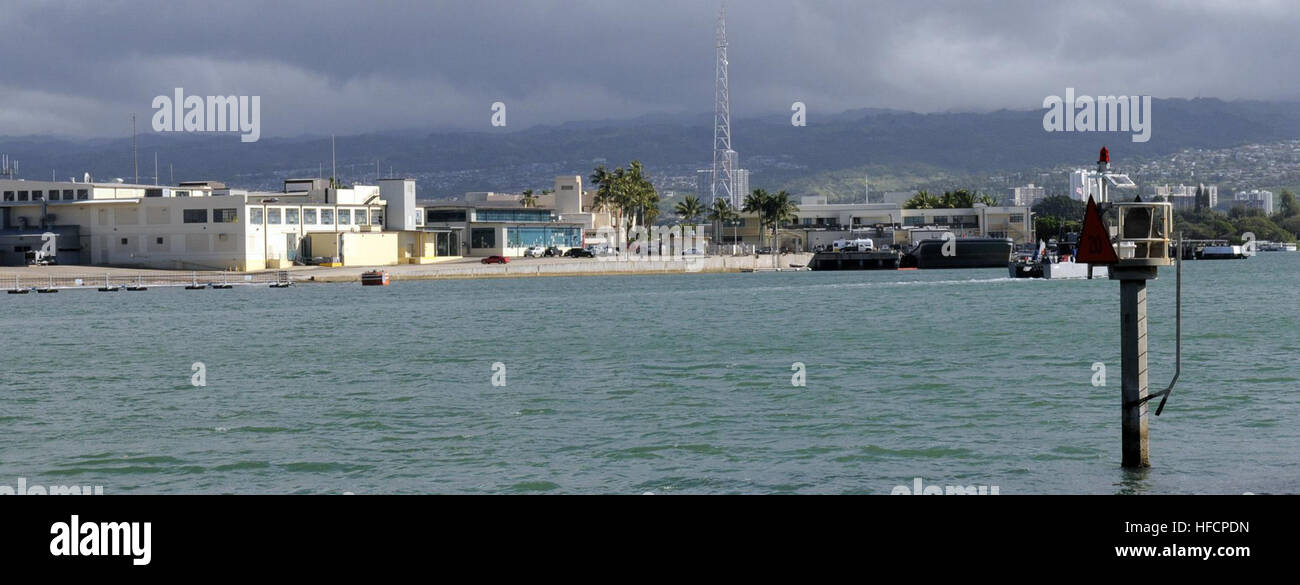 The waterfront of Pearl Harbor remains unharmed after a tsunami warning ...