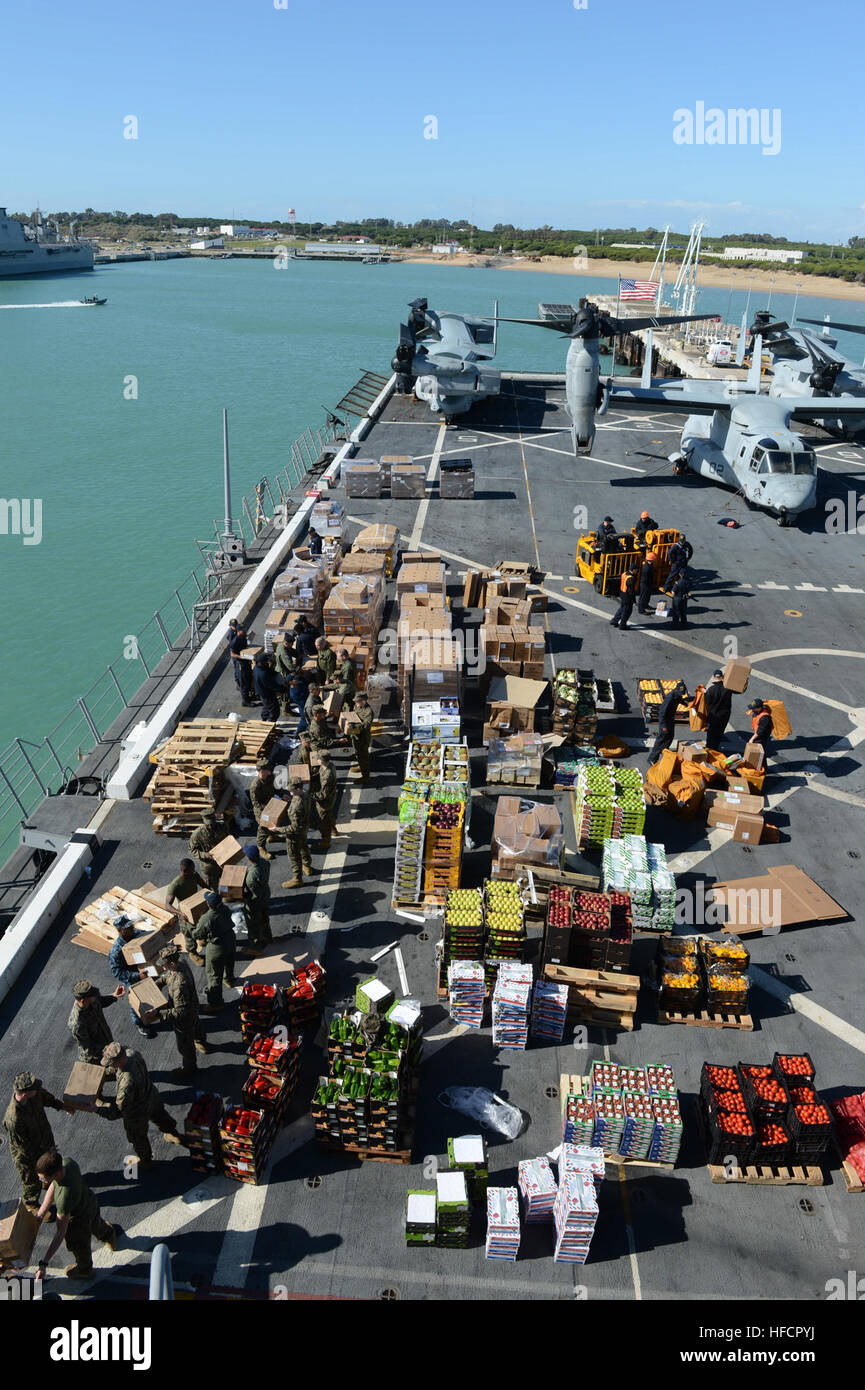 U.S. Marines assigned to the 22nd Marine Expeditionary Unit and Sailors ...