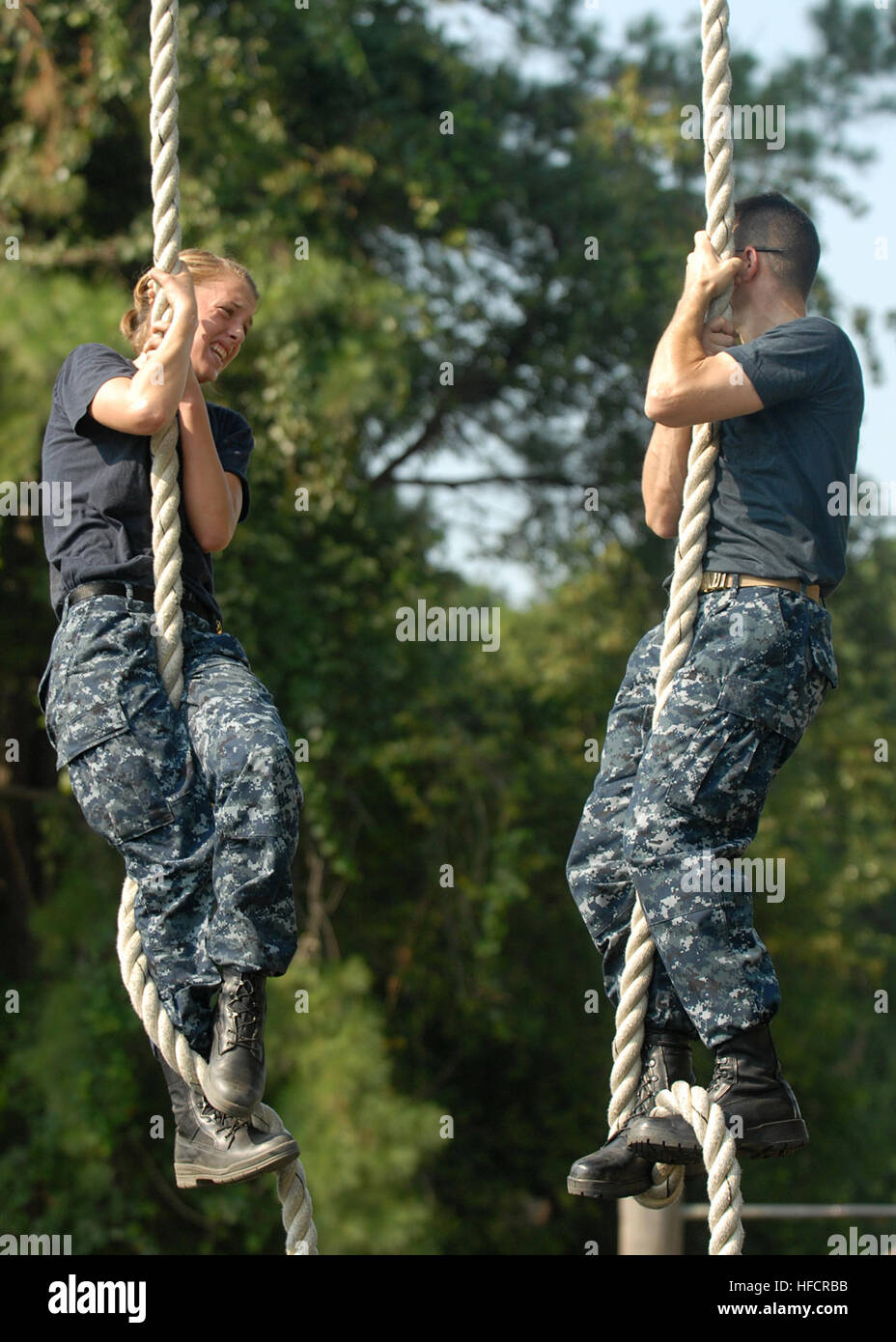 U.S. Naval Academy midshipmen navigate through the Naval Support ...